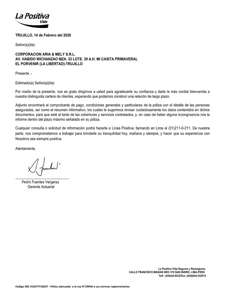 Hoja Resumen - Poliza SCTR Salud y Pension | PDF | Póliza de seguros ...