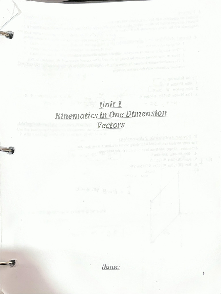 Kinematics in One Dimension | PDF