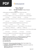Mensuration Class 8 Worksheet Maths Chapter 9 | PDF | Area | Geometric ...