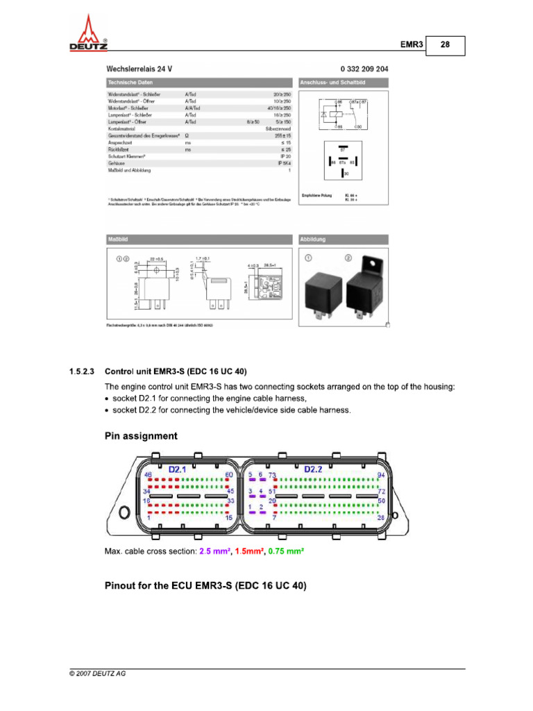Conectores ECM Deutz EMR3 | PDF
