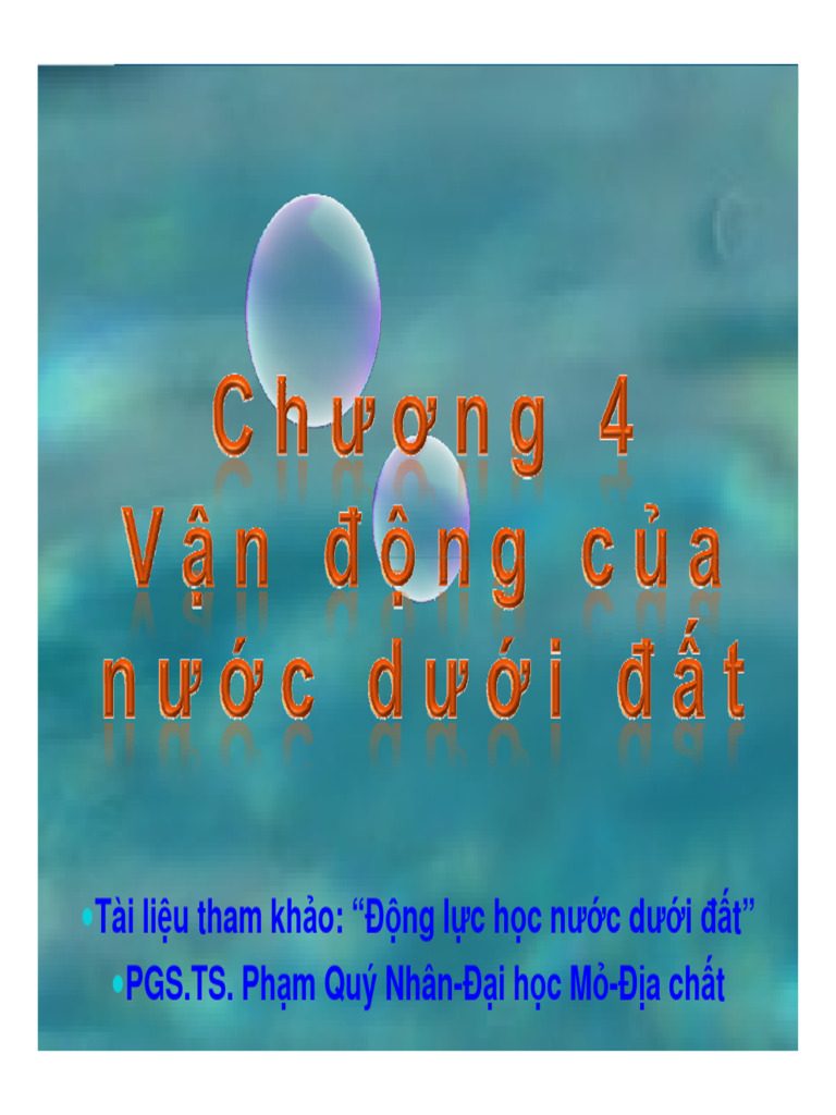 Chuong 4 - Van Dong Cua Nuoc Duoi Dat | PDF