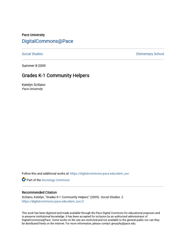 1st Grade Community Helpers Project | PDF | Critical Thinking | Information