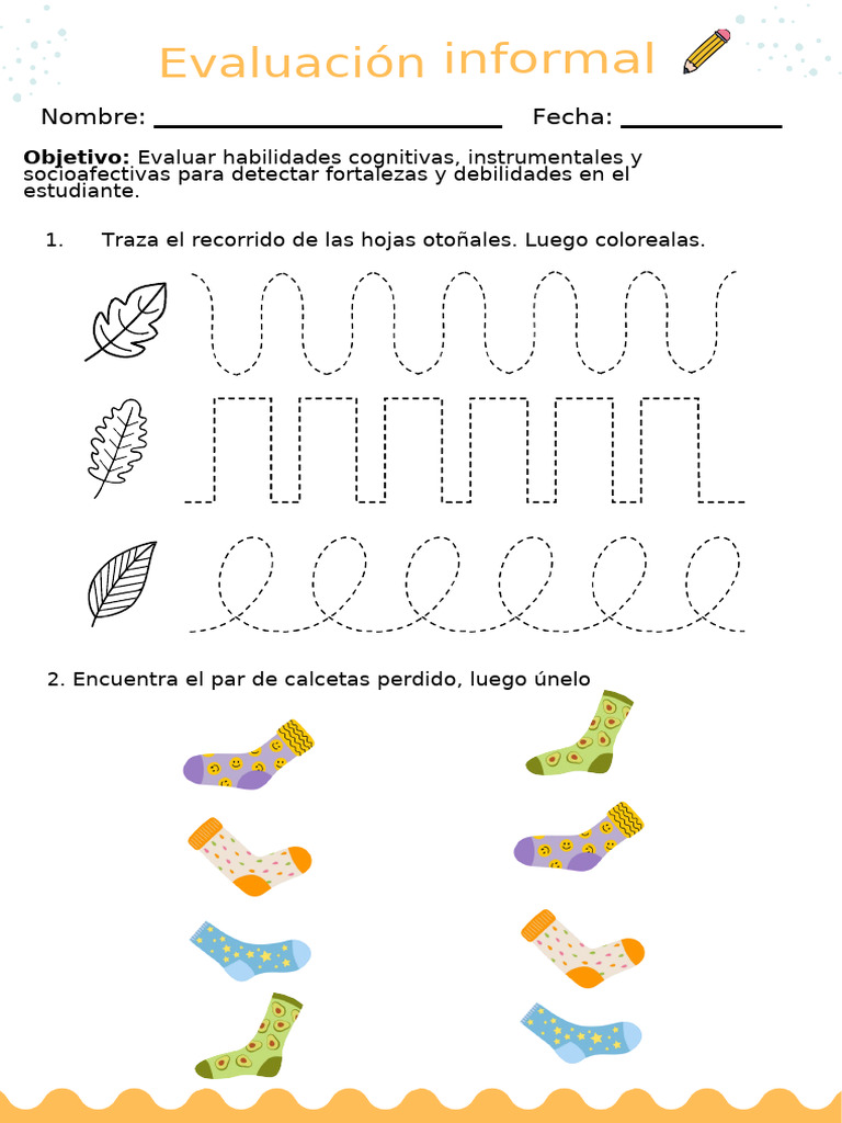 Evaluación Informal NT1, Prekinder | PDF