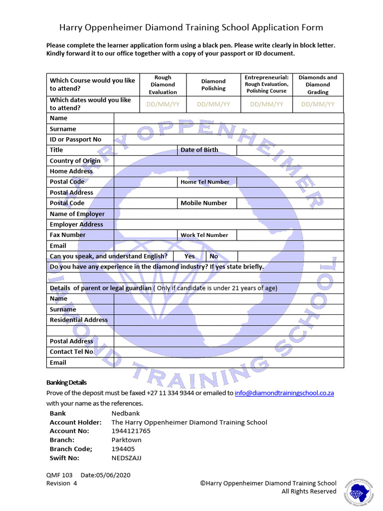QMF 103 Application Form | PDF