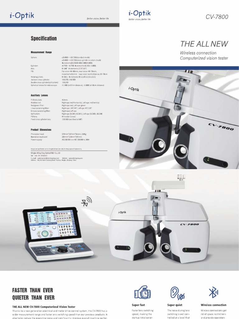 CV-7800 Computerized Vision Tester 210429 | PDF