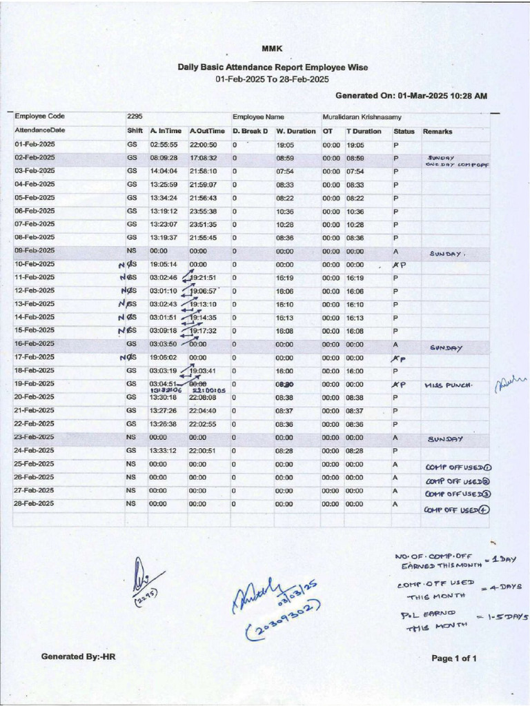 2295 FEB Time Sheet | PDF