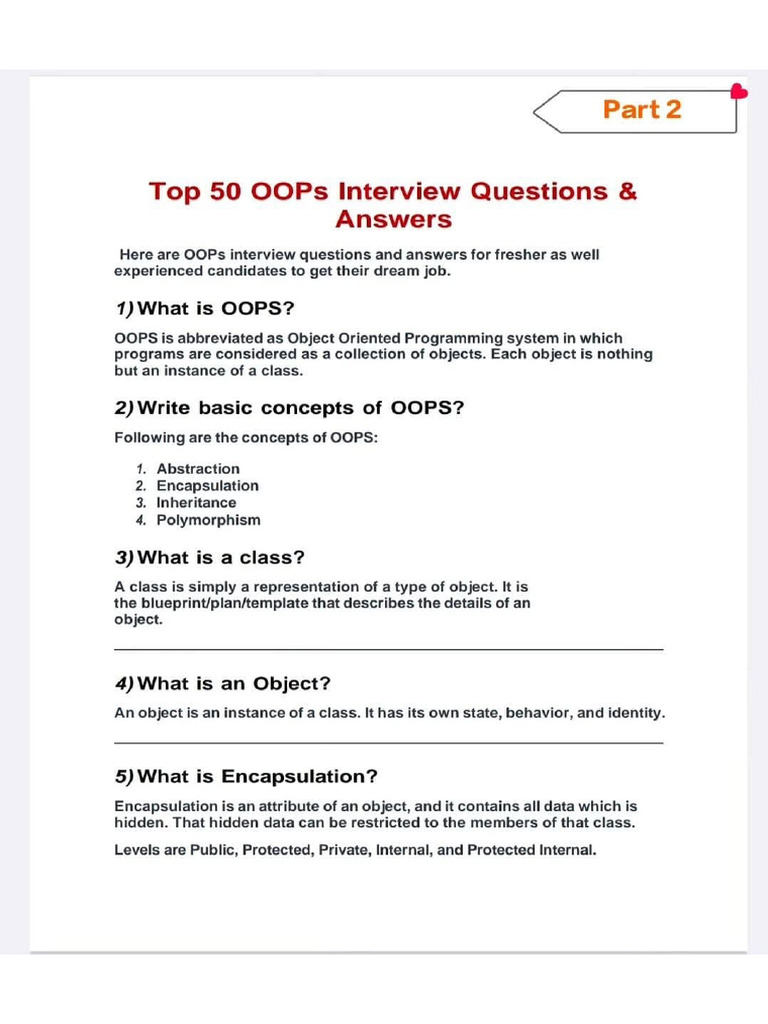 OOPS Interview Questions & Answers | PDF