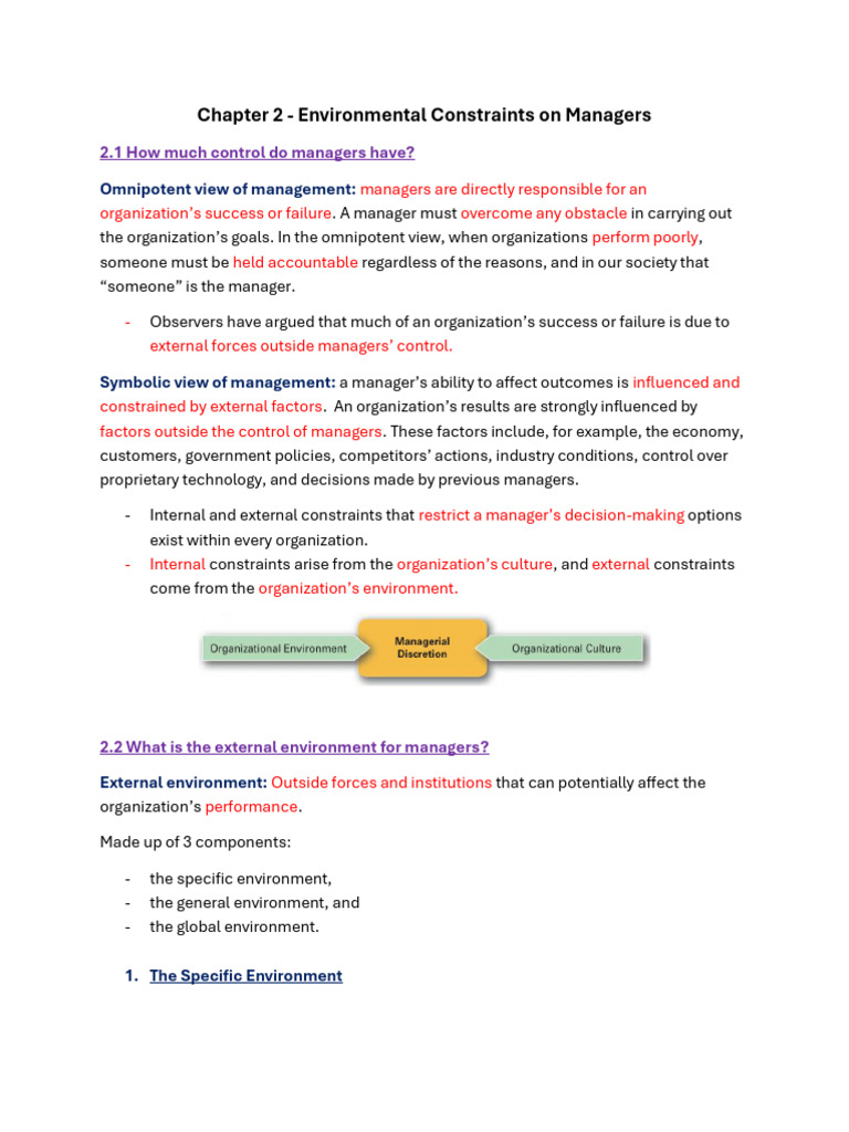 Environmental Constraints on Management | PDF | Multinational ...