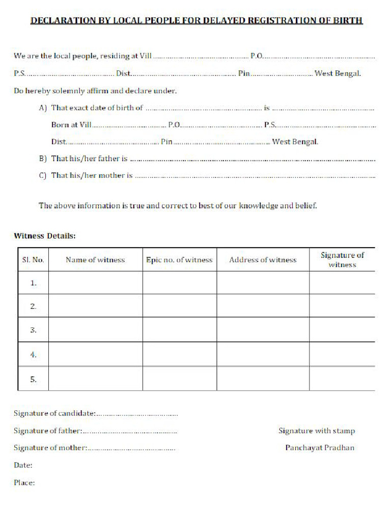 5 Person Declaration | PDF