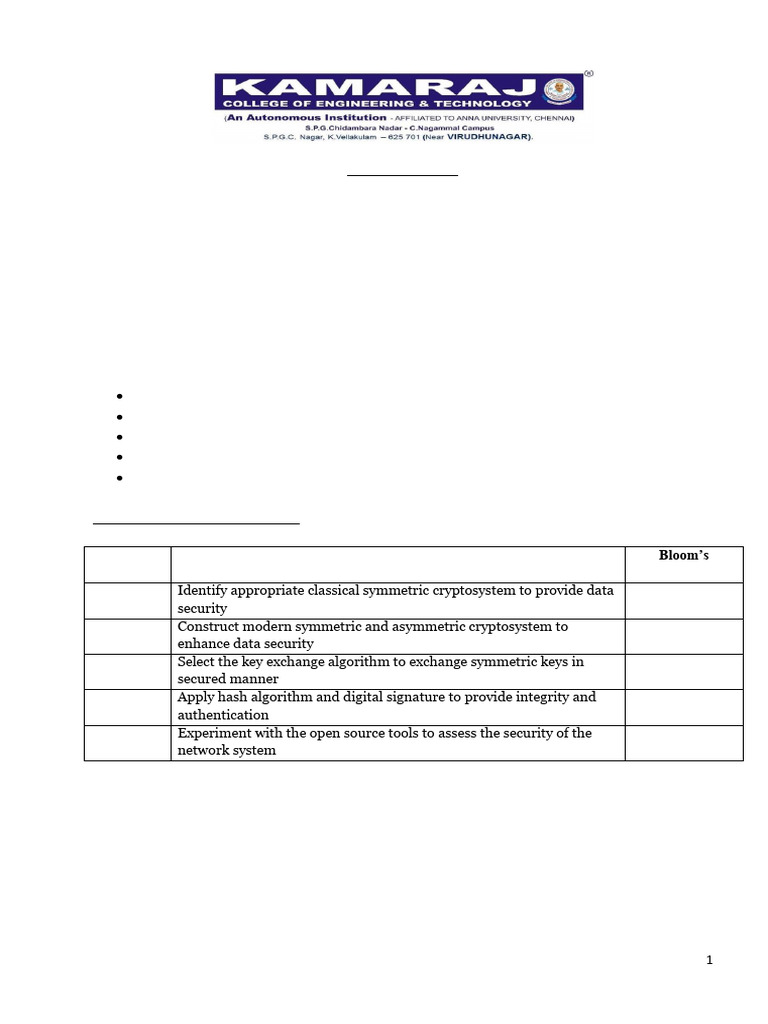 CS2402 Security Lab Course Plan | PDF | Cipher | Public Key Cryptography