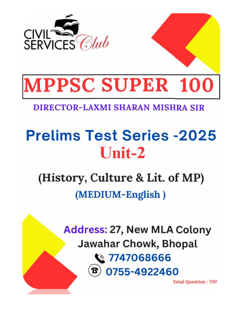 Booklet Unit-2 Test (English) | PDF