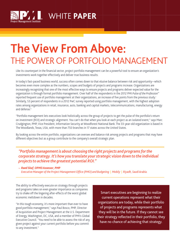 PortfolioMgmt Whitepaper FINAL - Ashx | PDF | Investment Management | Project Management