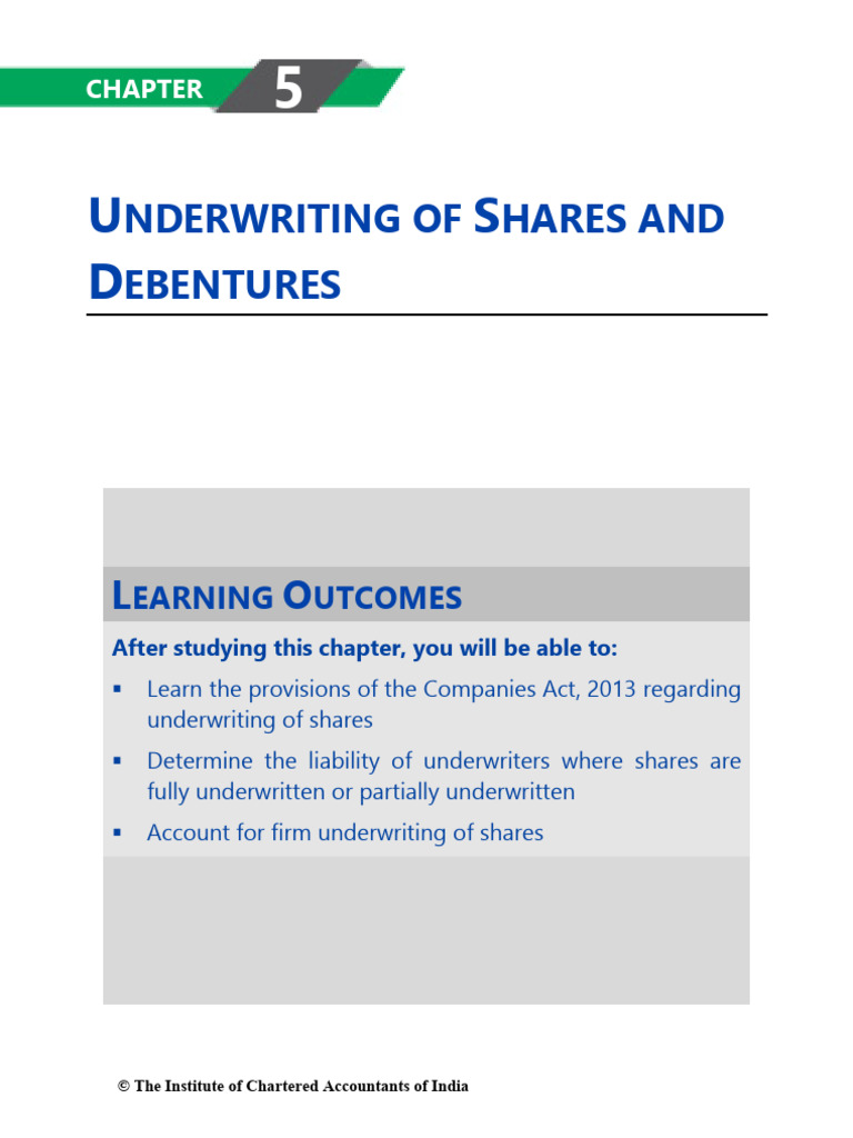 Underwriting Shares & Debentures Guide | PDF | Underwriting | Equity ...