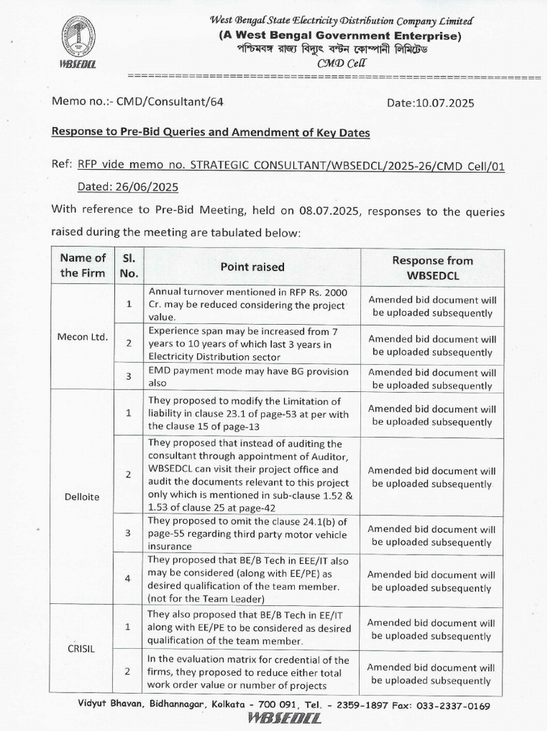 Response To Pre Bid Queries | PDF