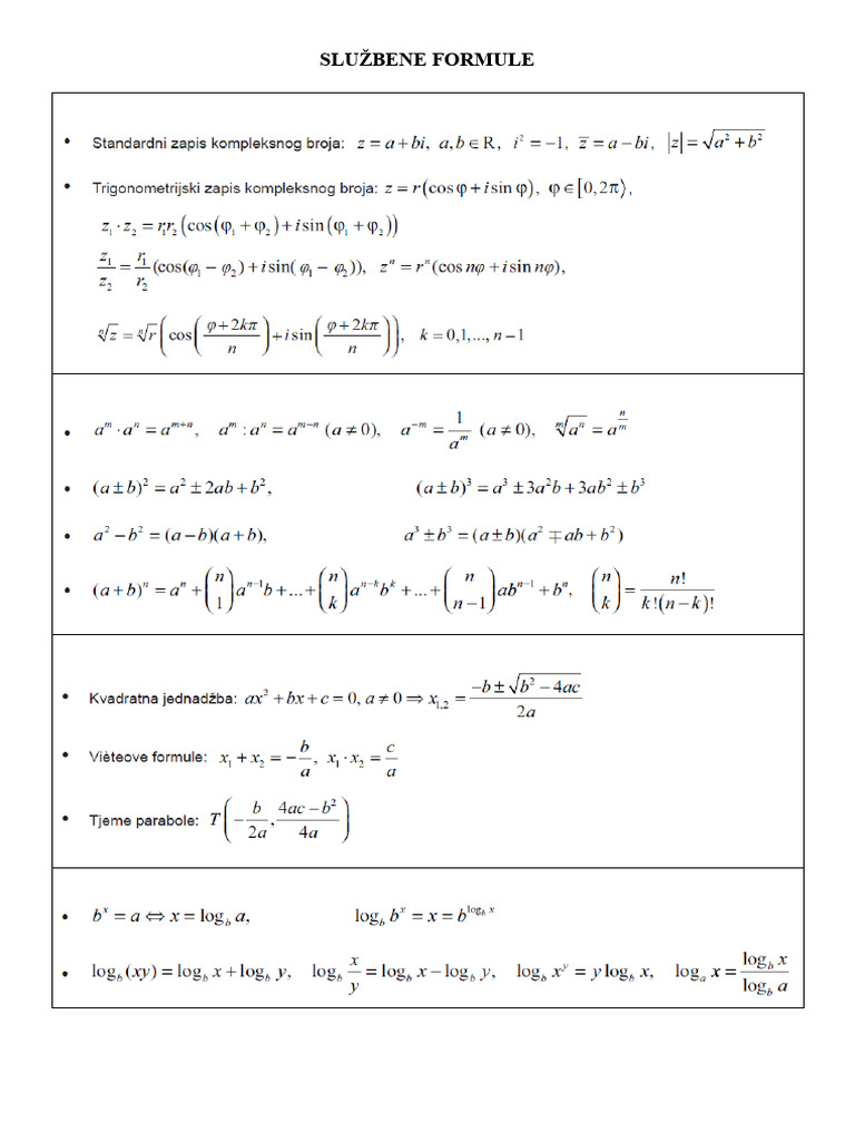 Sluzbene Formule | PDF