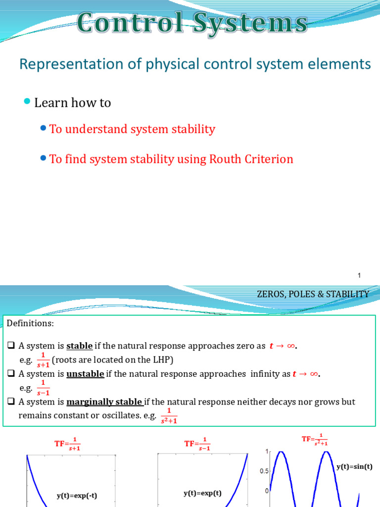 05 Stability Analysis - Routh Criterion | PDF | Stability Theory | Control Theory