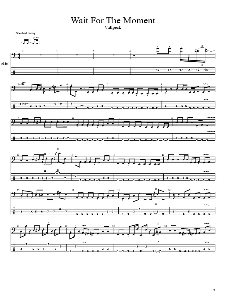 Vulfpeck: Wait For The Moment Tabs | PDF