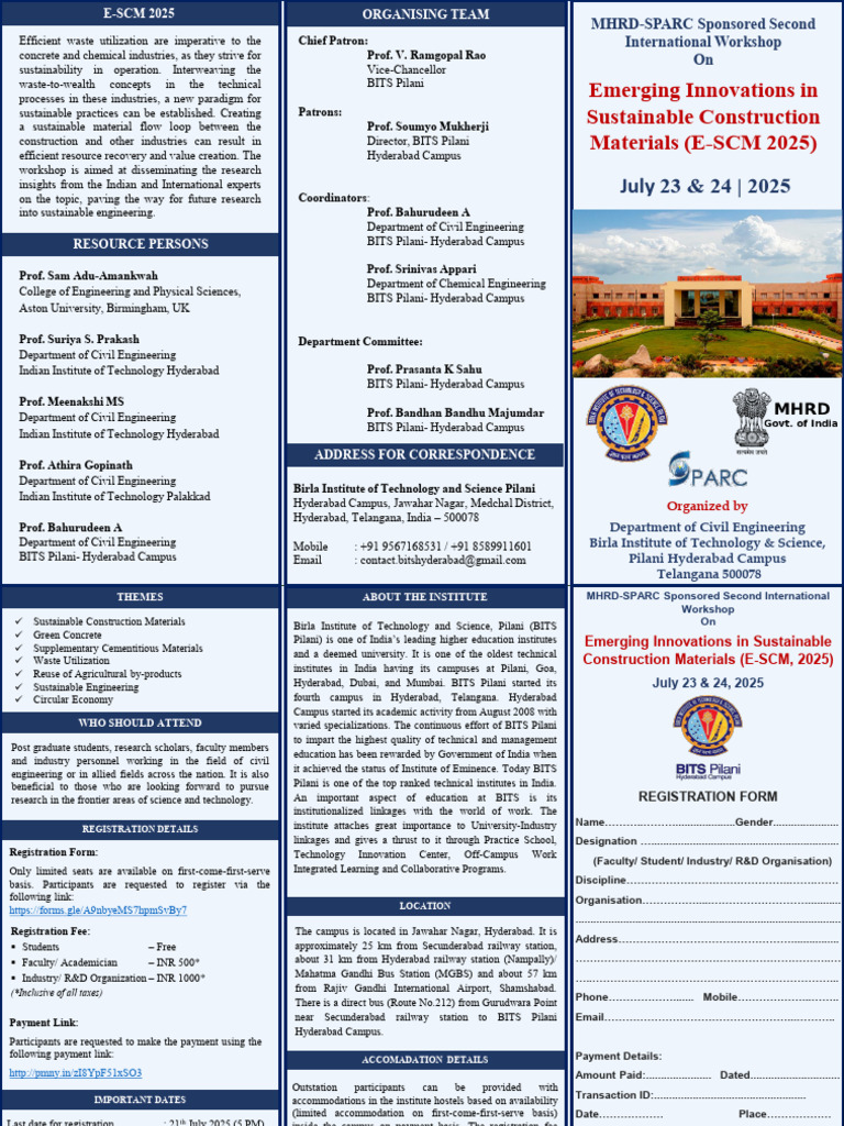 Brochure - E SCM 2025 BITS Pilani | PDF