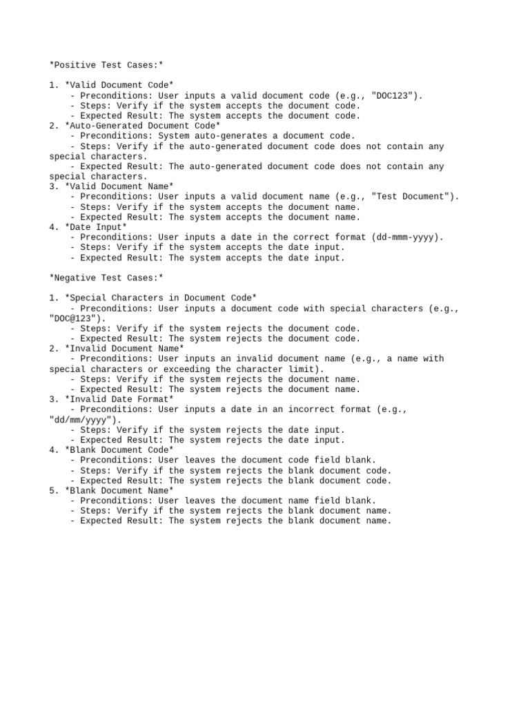 Test Cases 2 DMF | PDF