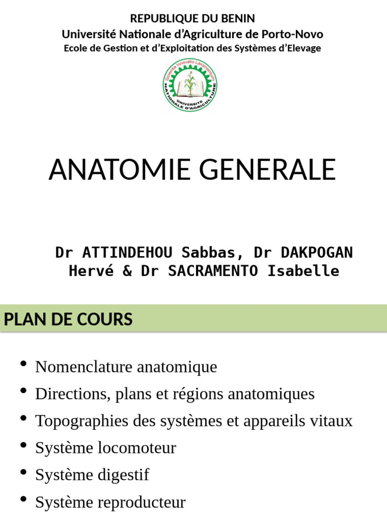 Anatomie Generale Introduction | PDF | Muscle | Os