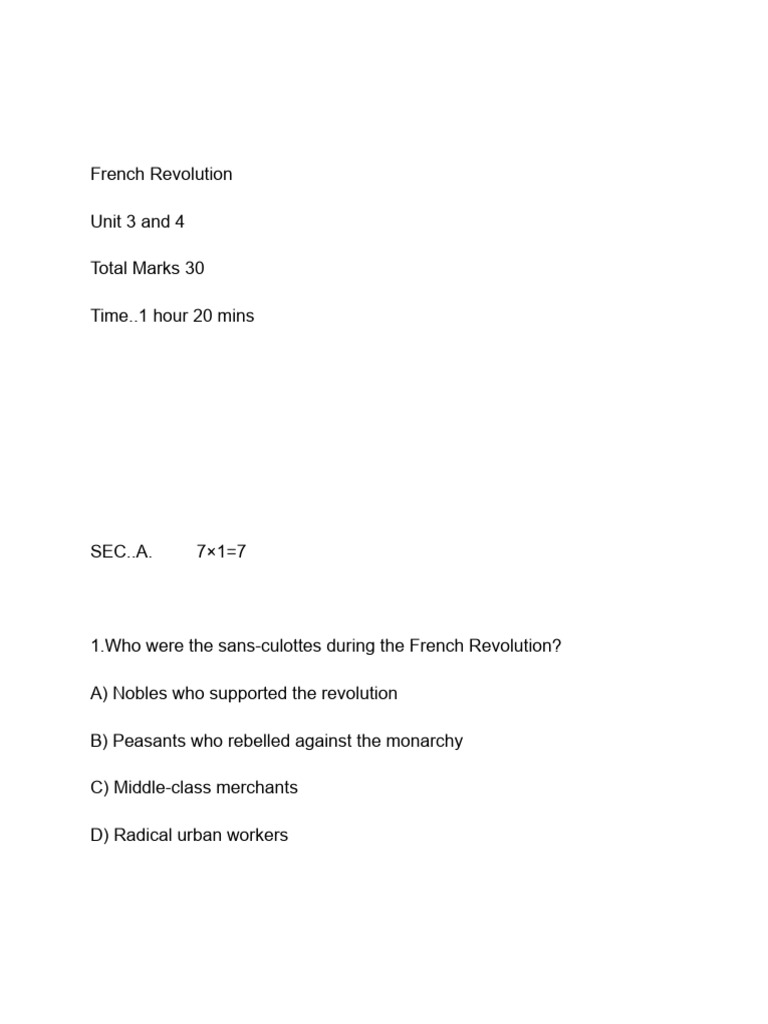 French Revolution Unit 3 and 4 | PDF | French Revolution | Reign Of Terror