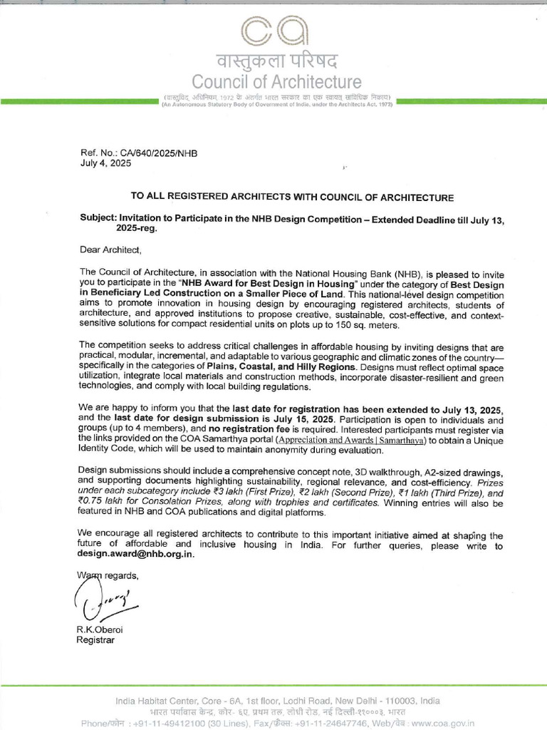 Letter To Registered Architects - Compressed | PDF