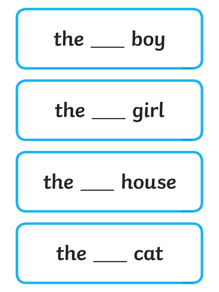Select An Adjective Word Cards | PDF