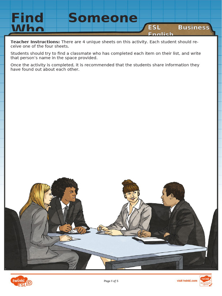 T 1702881172b Esl Business English Find Someone Who Networking Activity ...