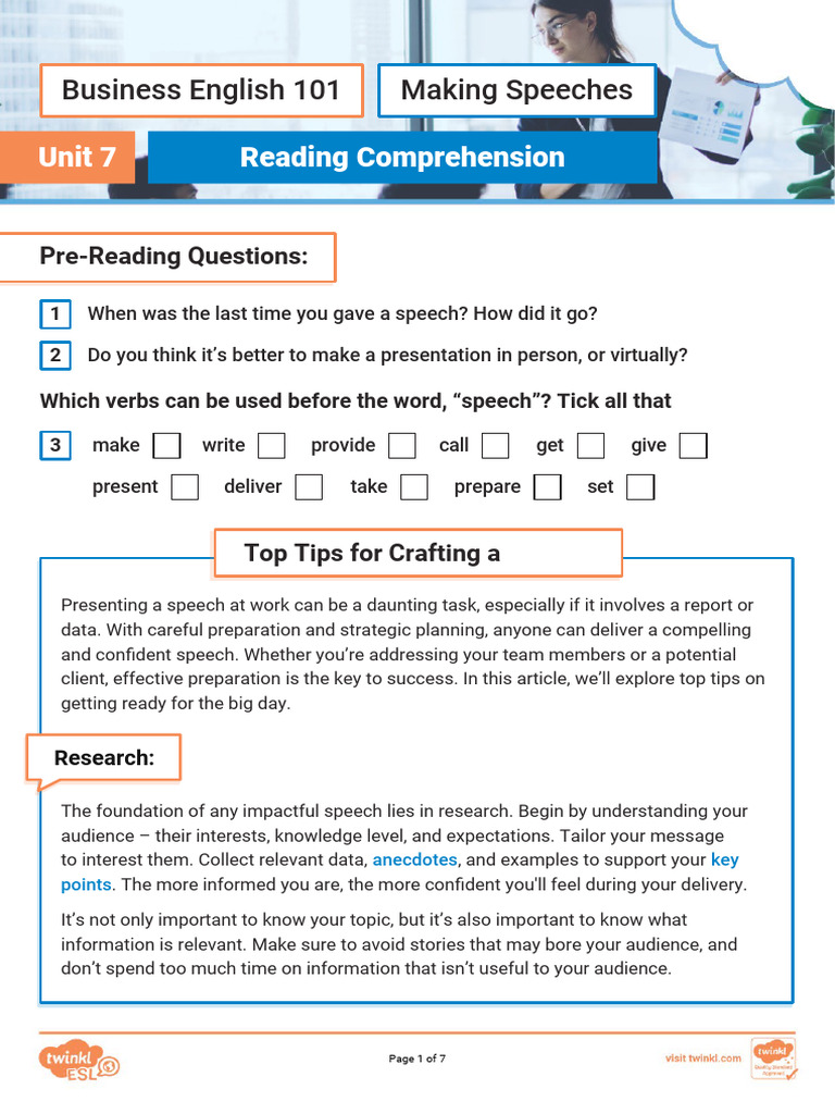 T 1706180659c Esl Business English 101 Making Presentations Reading ...