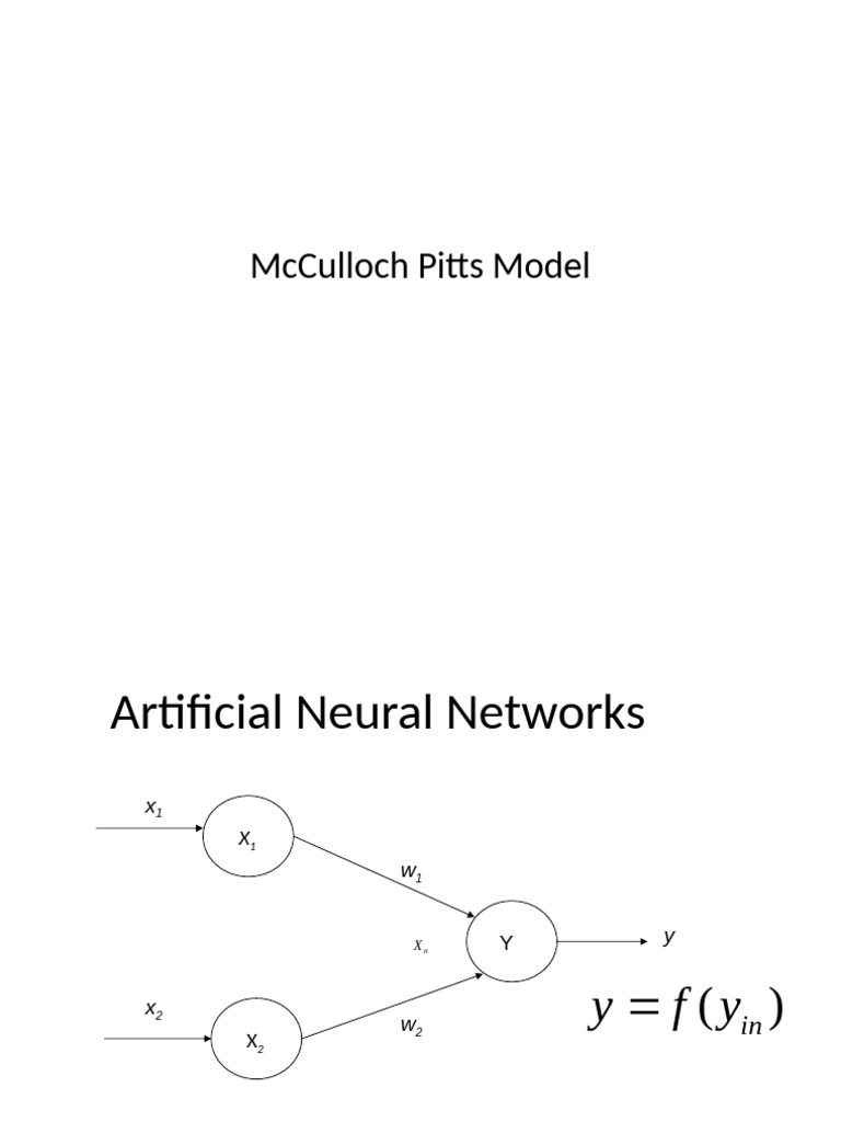 McCulloch-Pitts Neural Network Overview | PDF | Statistical ...