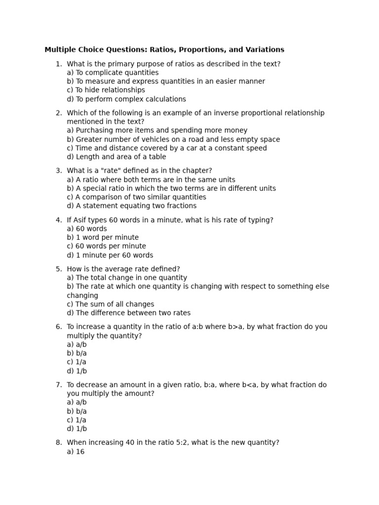 Class 7 Ratios and Proportions Quiz | PDF | Ratio | Quantity