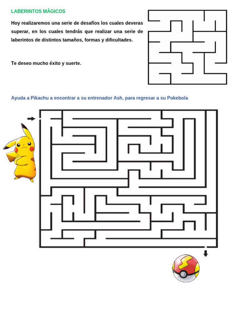 Laberintos Pokémon y Dragon Ball Z | PDF