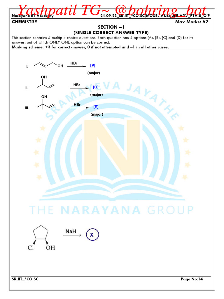 Organic Test-3 Haloarenes - 250214 - 191646 | PDF | Organic Chemistry ...