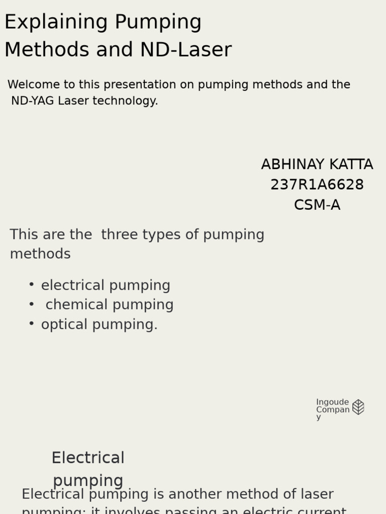 Type of Pumping Methods | PDF | Laser | Light