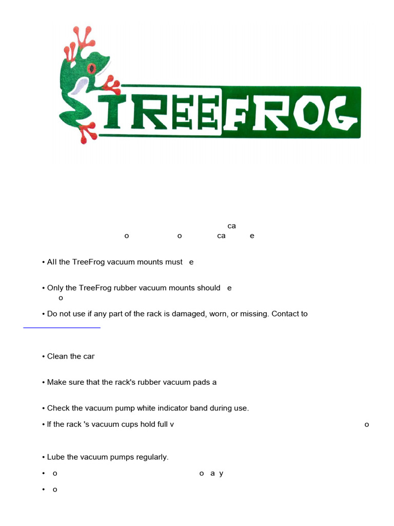 Treefrog Owners Manual Eng | PDF | Pump | Vehicles
