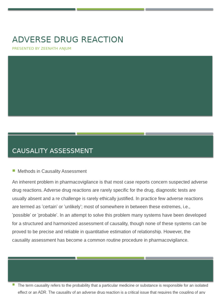 Adverse Drug Reaction Vigilance | PDF | Adverse Effect | Causality
