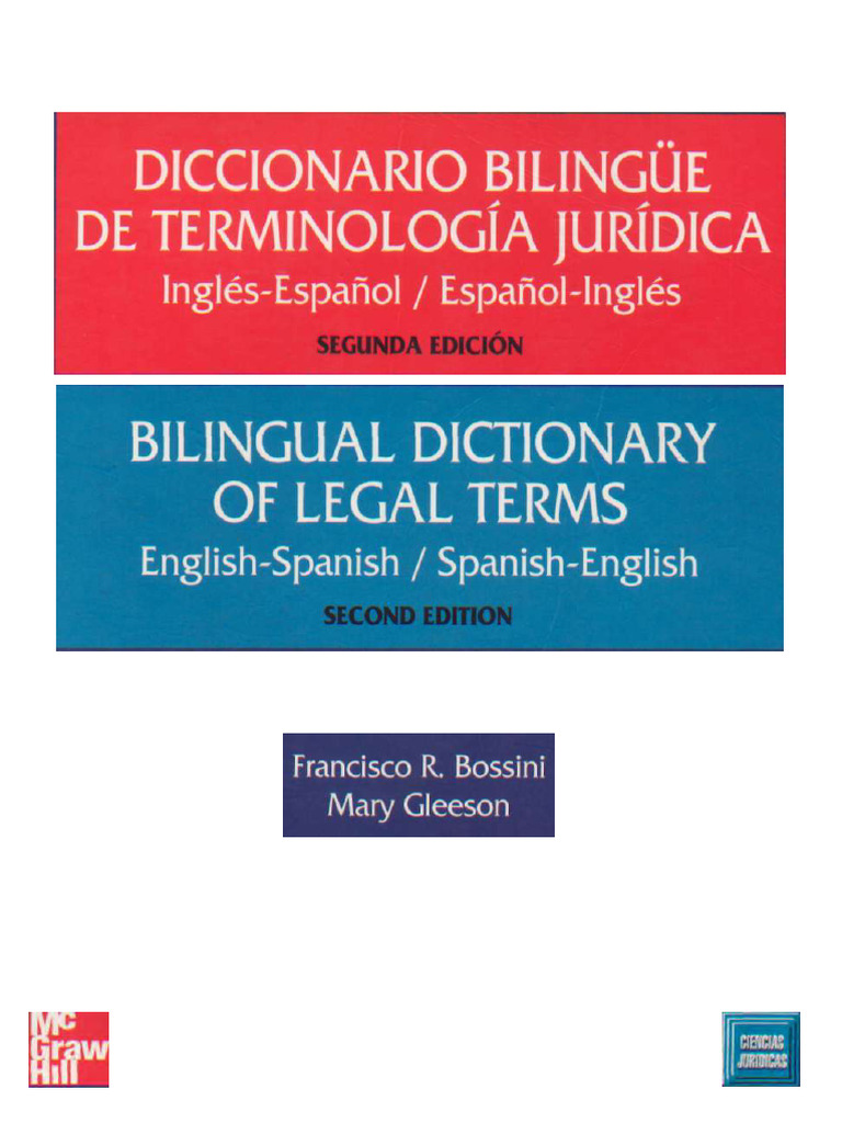 Bilingual Dictionary of Legal Terms Diccionario Bilingüe de ...