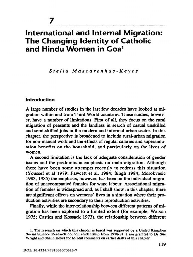 International and Internal Migration - The Changing Identity of ...