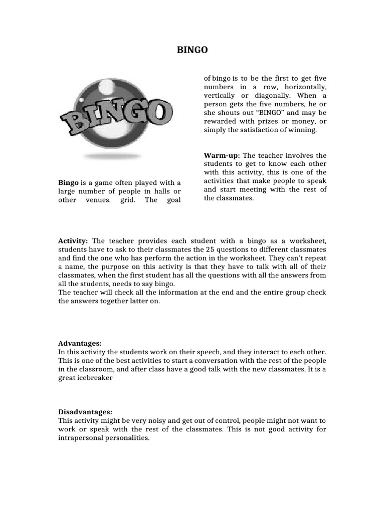 Ideas For Speaking Activities in The Classroom | PDF | Nonverbal ...