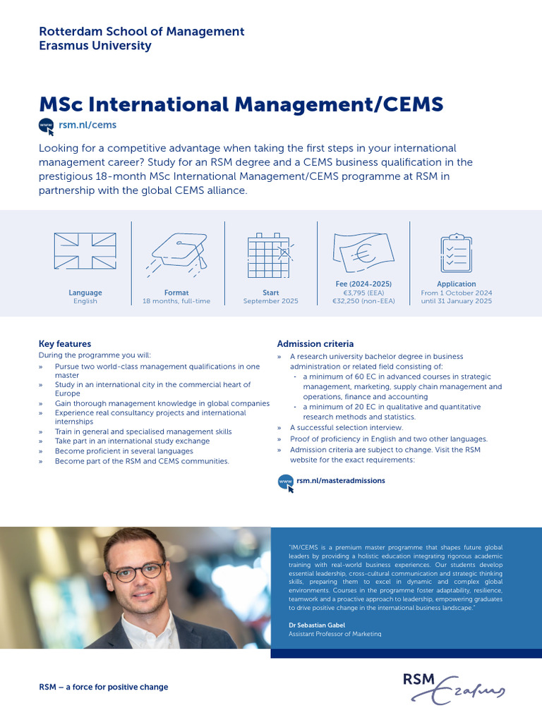 MSC International Management CEMS | PDF