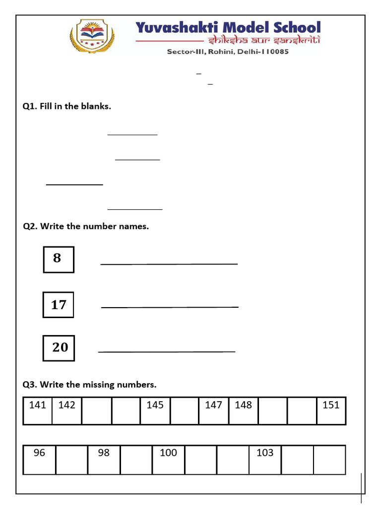 Maths Revision Worksheet | PDF