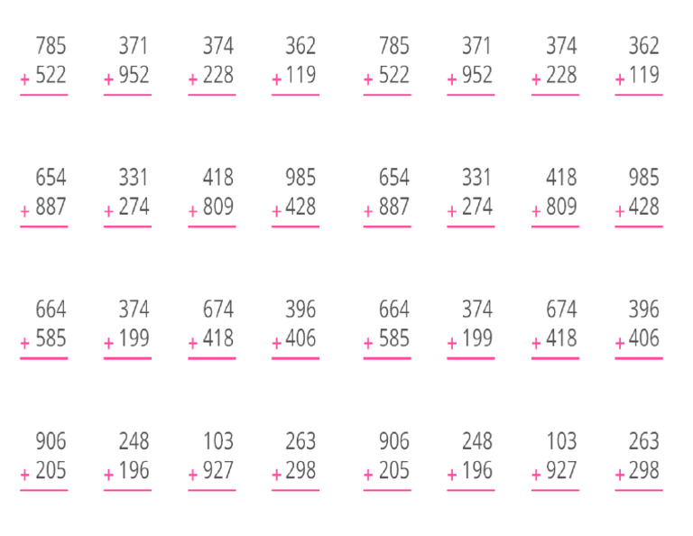 Act. Sumas Llevando Numeros de Tres Digitos III Periodo | PDF