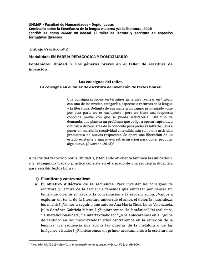 2025 Selma - Consigna TP 2 | PDF | Escritura