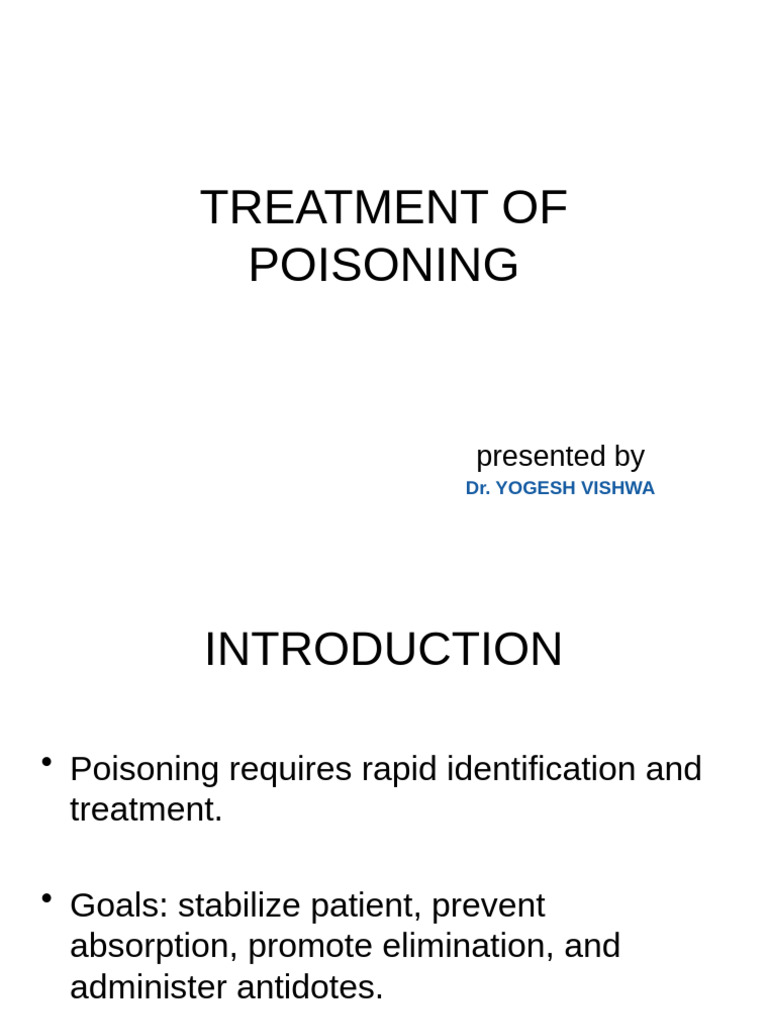 Treatment of Poisoning | PDF | Poison | Cyanide
