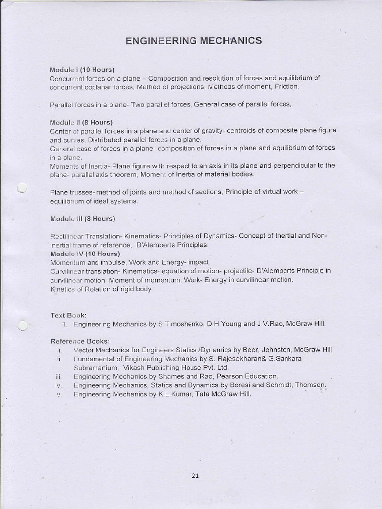 2sem Rem2b001 Engineering Mechanics | PDF