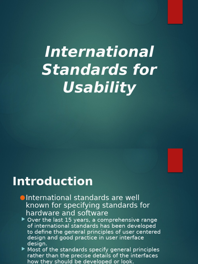 International Usability Standards Overview | PDF | Usability ...
