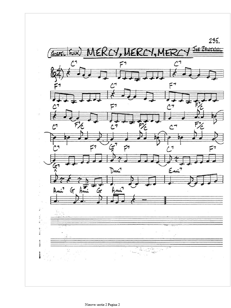 Mercy Mercy Mercy Ttrombone Score | PDF