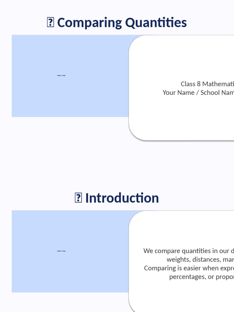 Comparing Quantities Class8 With Images | PDF