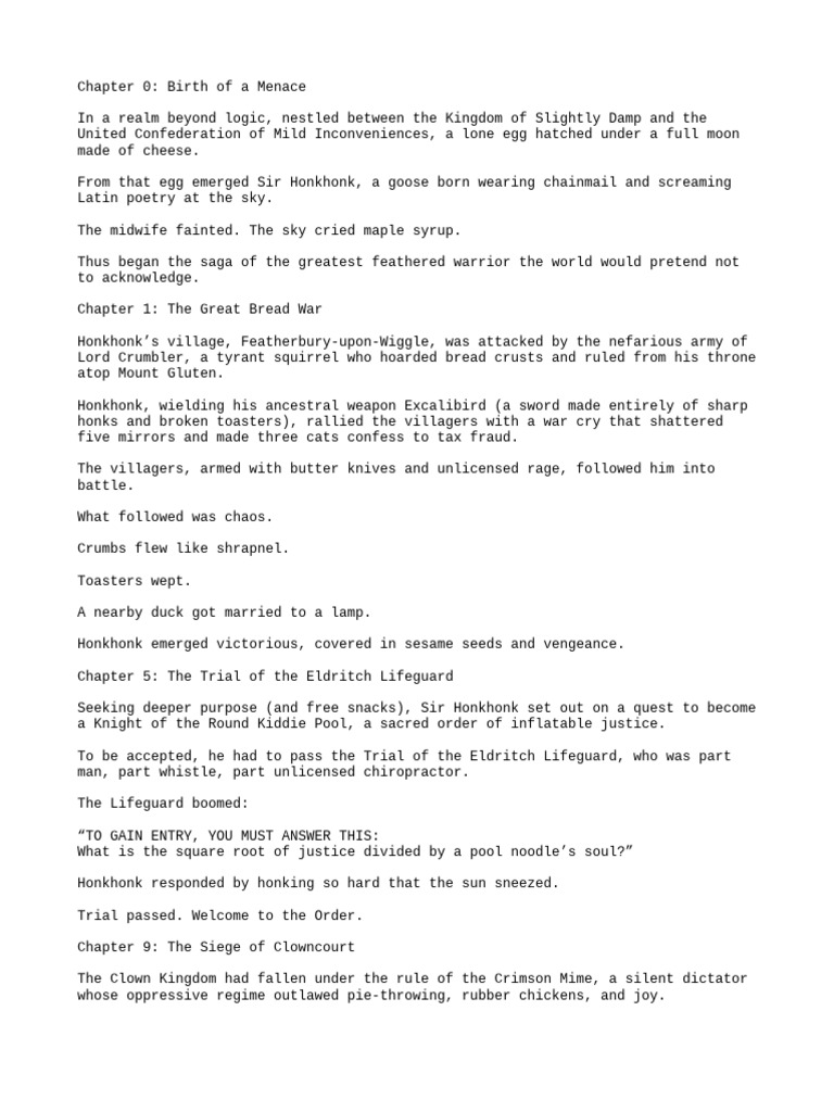 The Legend of Sir Honkhonk | PDF