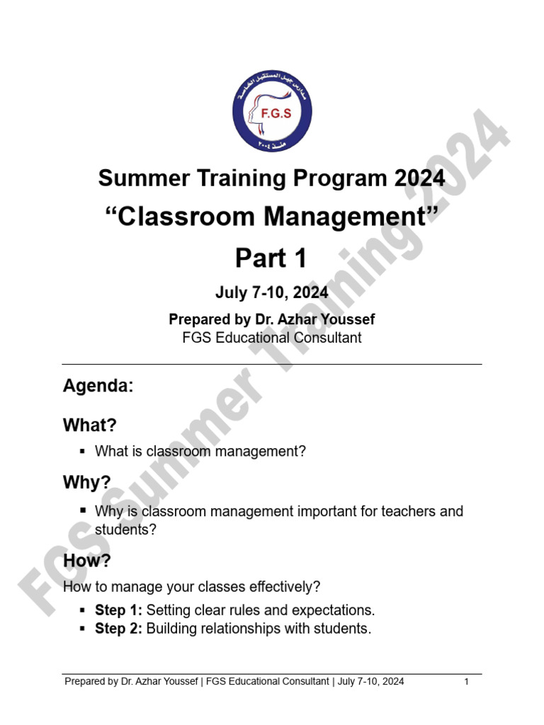 Classroom Management - Part 1 | PDF | Classroom Management | Teachers